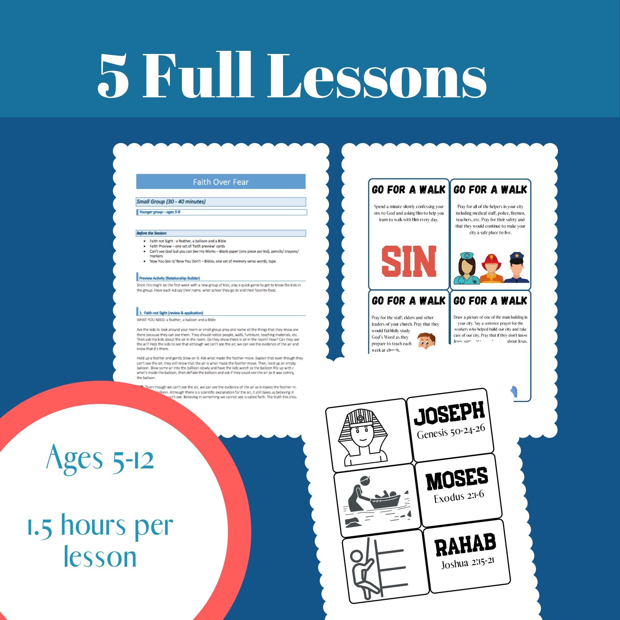 "Faith Over Fear" Bible Lessons for Kids | PDF Sunday School Works!